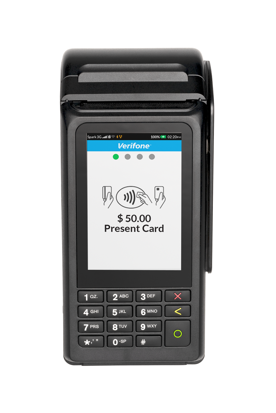 How do I tell which payment network my Verifone terminal is connected to?